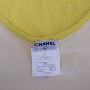 CHANEL | Tops | Chanel Cc Logo Yellow Onepiece Bodysuit | Poshmark